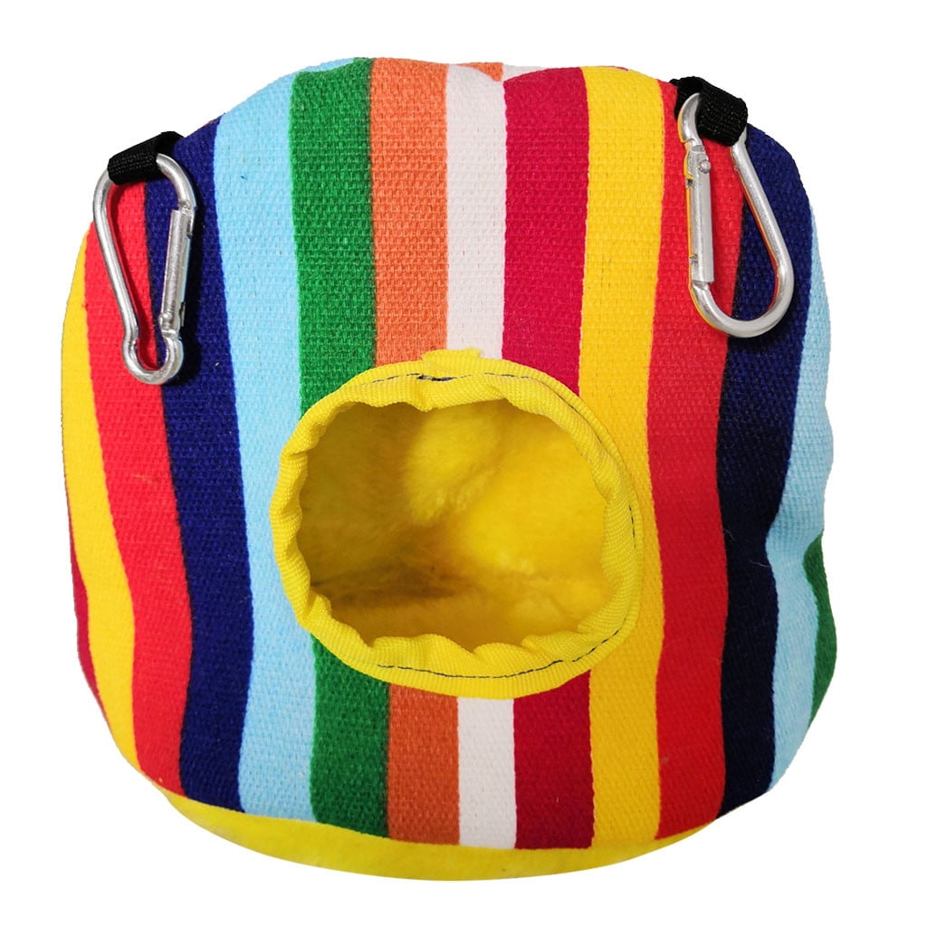 BRISEZZS Bird Tent Plush Multicolor Stripe Warm Hanging For Cage ...