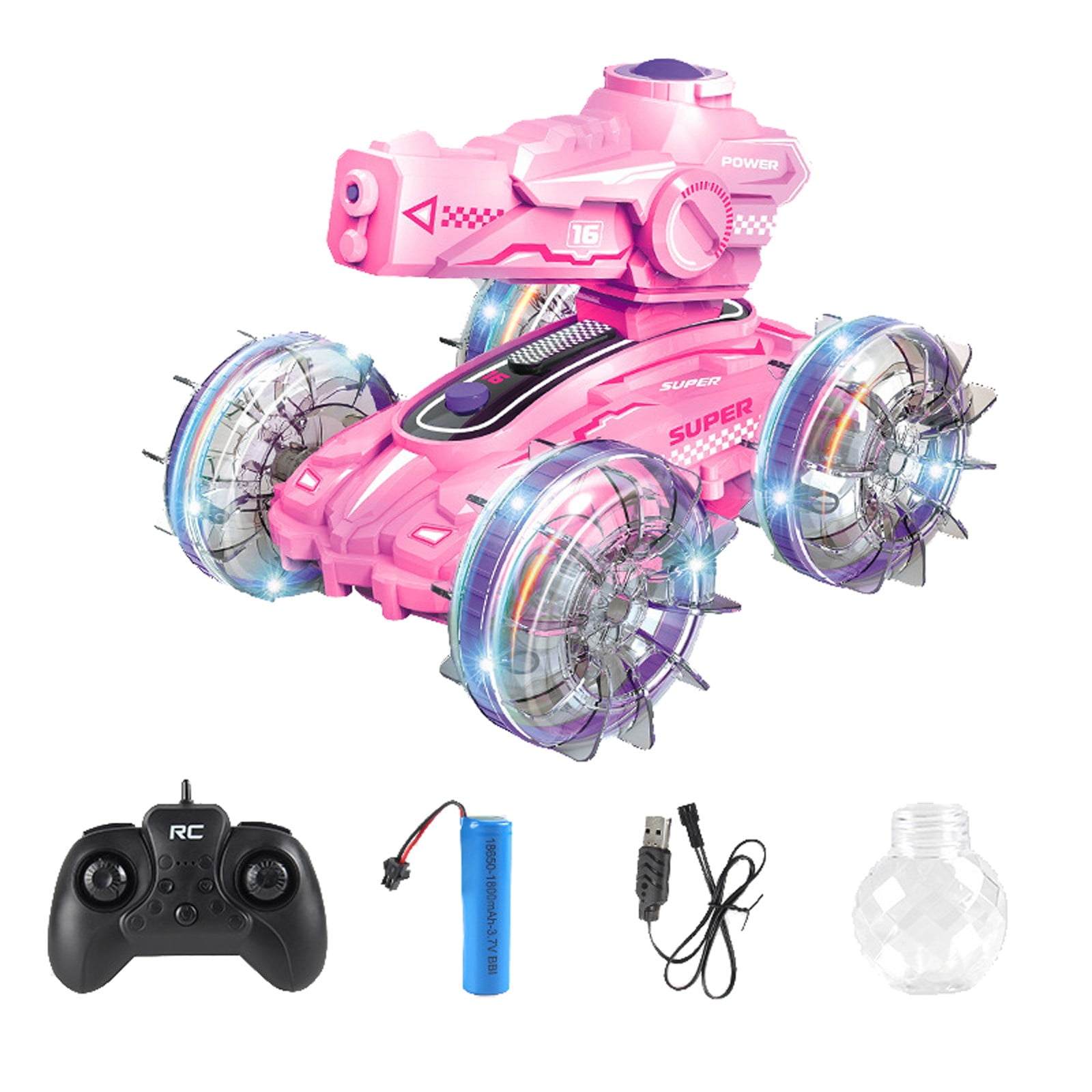 BRISEZZS Children's Single Remote Control Tank Car Double-sided Stunt ...