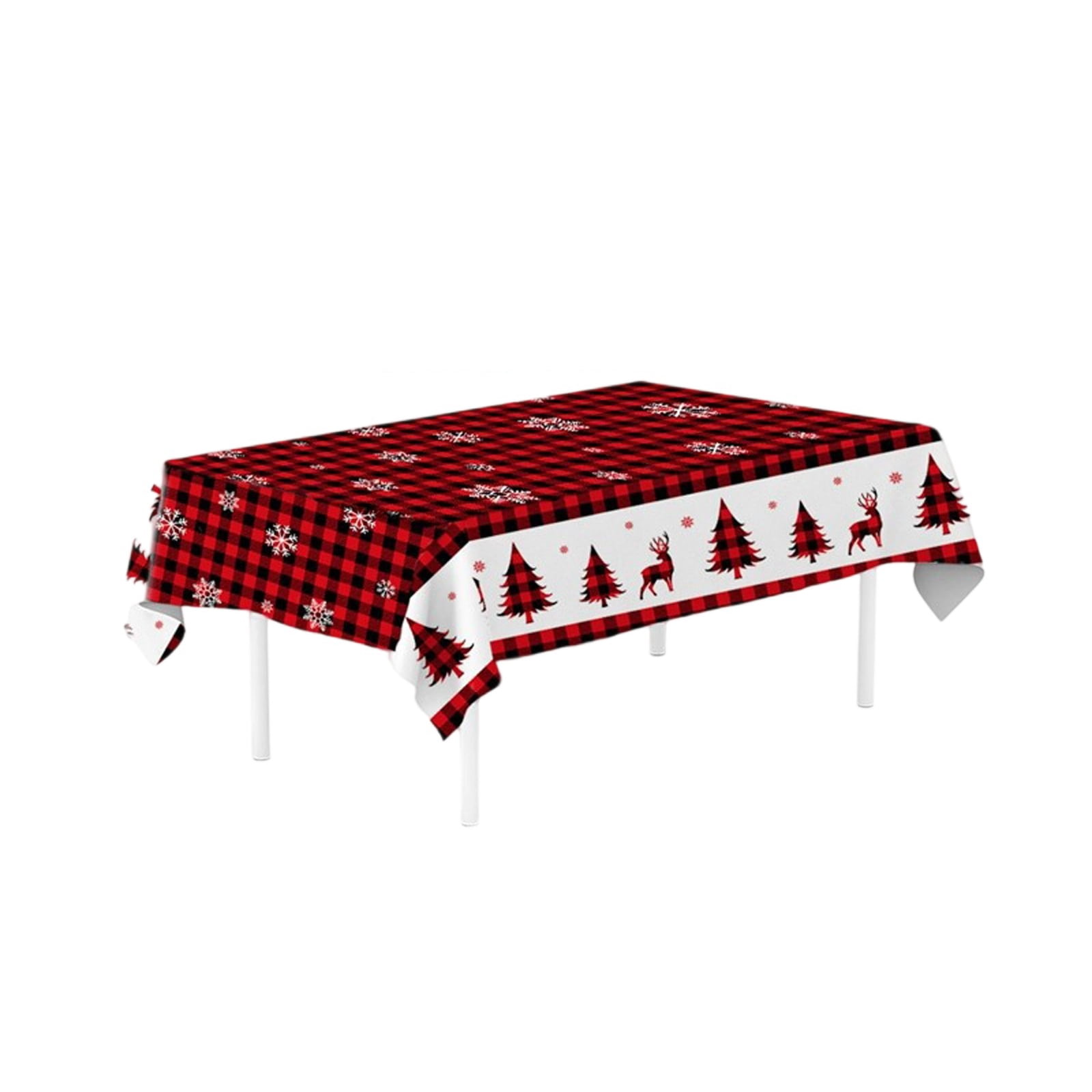BRISEZZS Christmas Theme Party Tablecloth Disposable PE Tablecloth ...