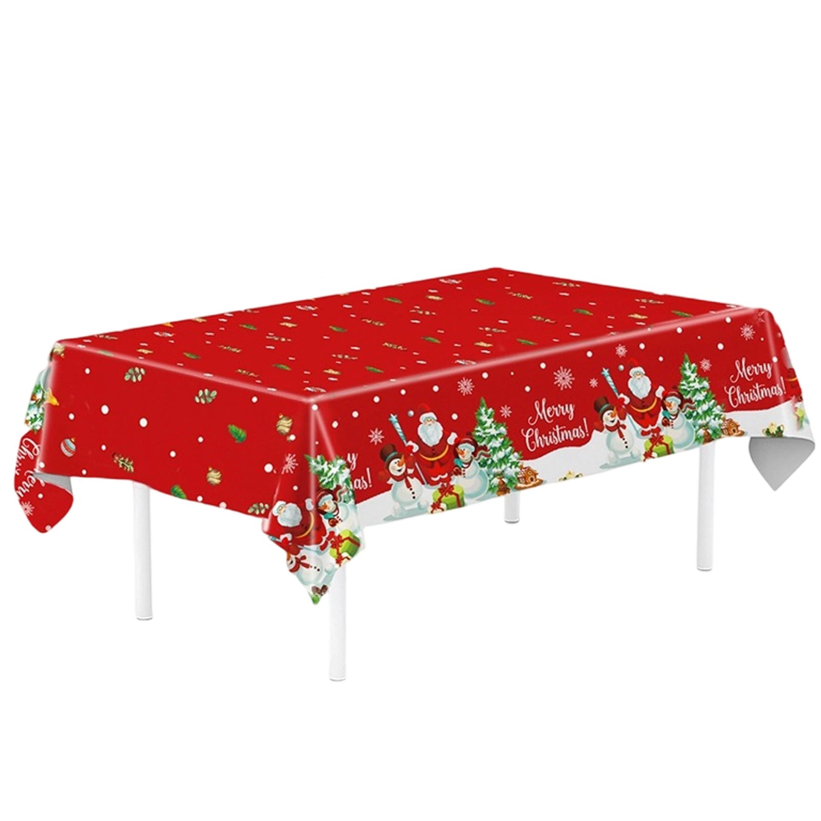 BRISEZZS Christmas Theme Party Tablecloth Disposable PE Tablecloth ...