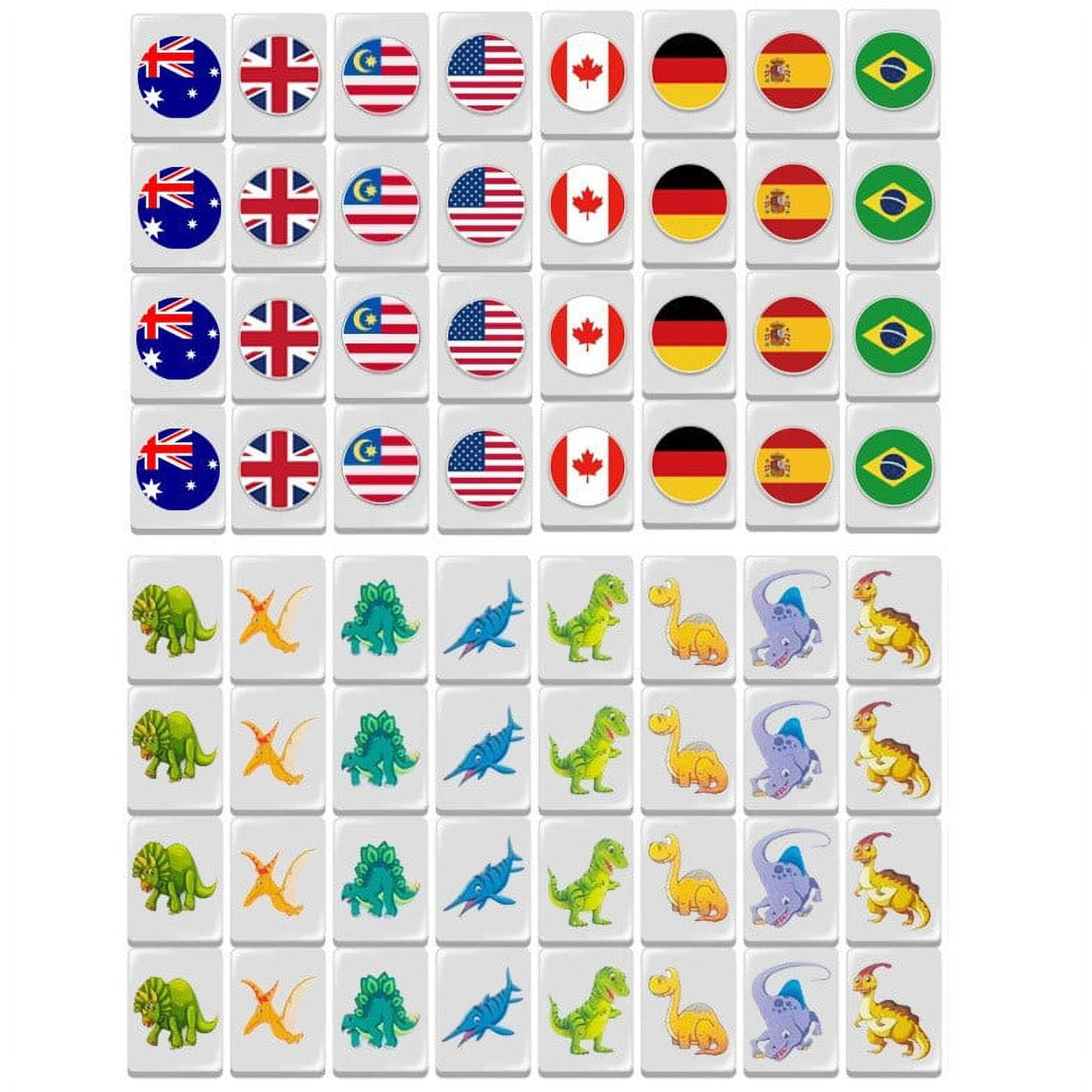 BRISEZZS Flag MahJong, Mahjong Tile Set Puzzle Mahjong Set, 64 Tiles ...