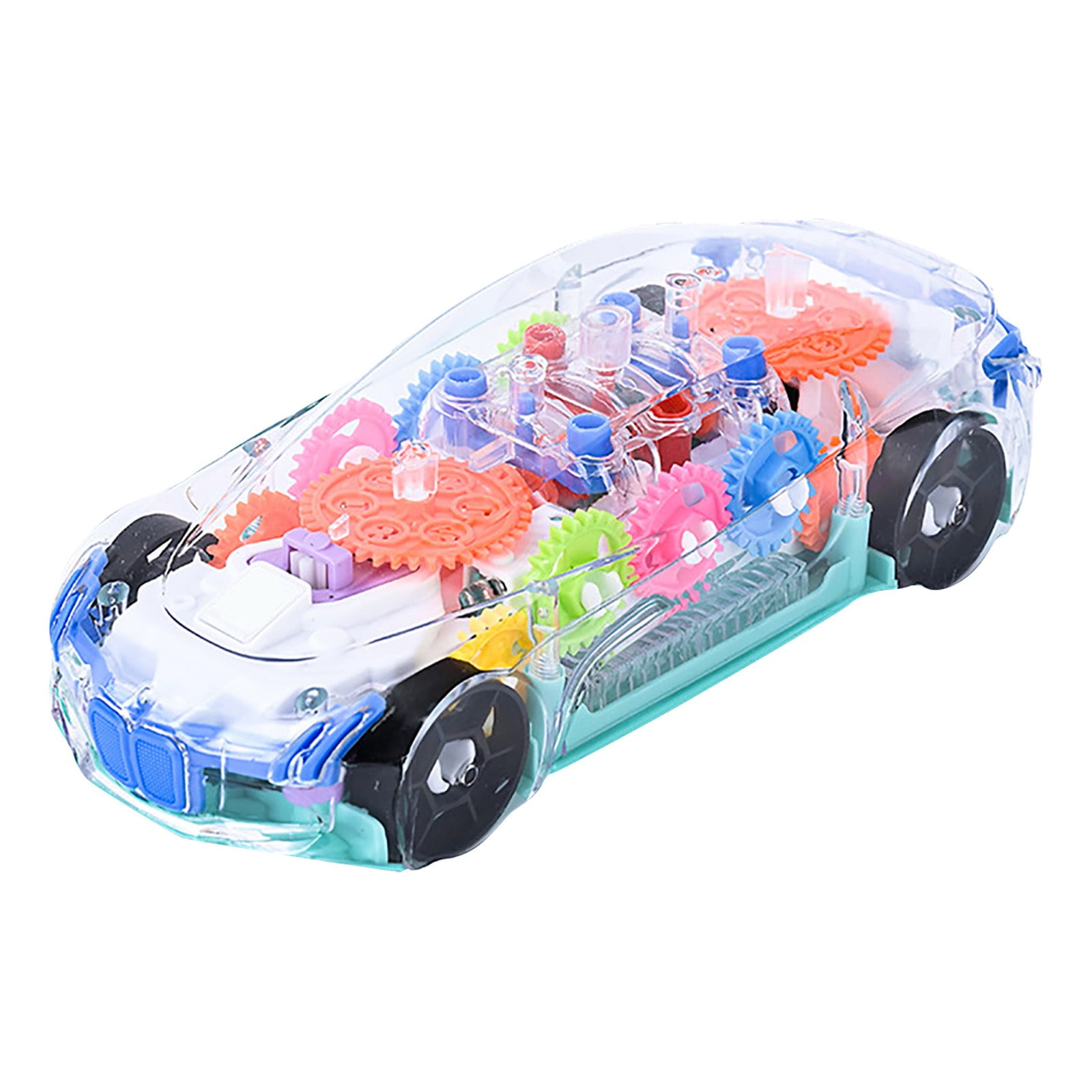BRISEZZS Light Up Transparent Sensory Car Toys, Crash And Walk Toy Cars ...
