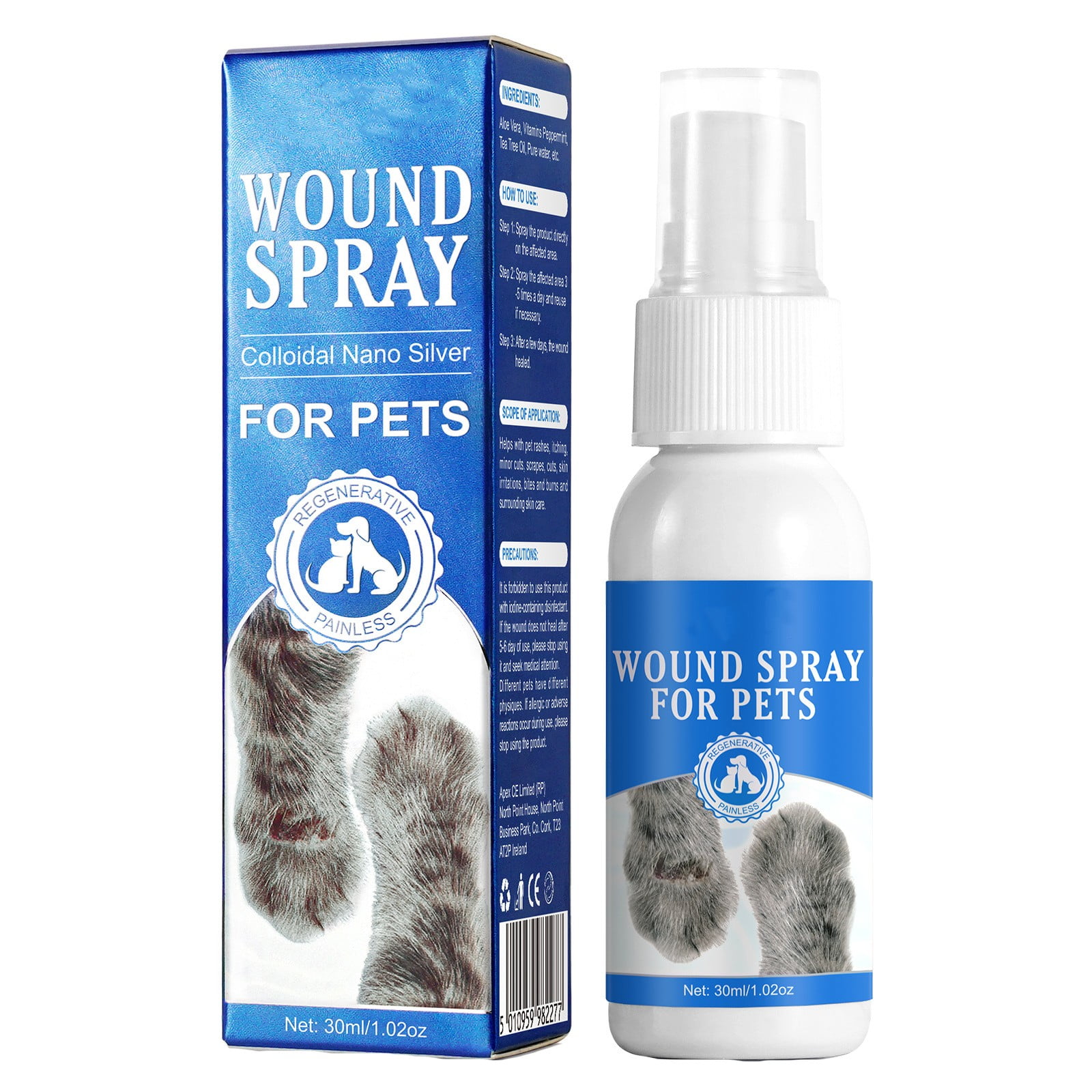 BRISEZZS Pet Cats And Dogs Minor Skin Wounds Scalds, Burns, Scratches ...
