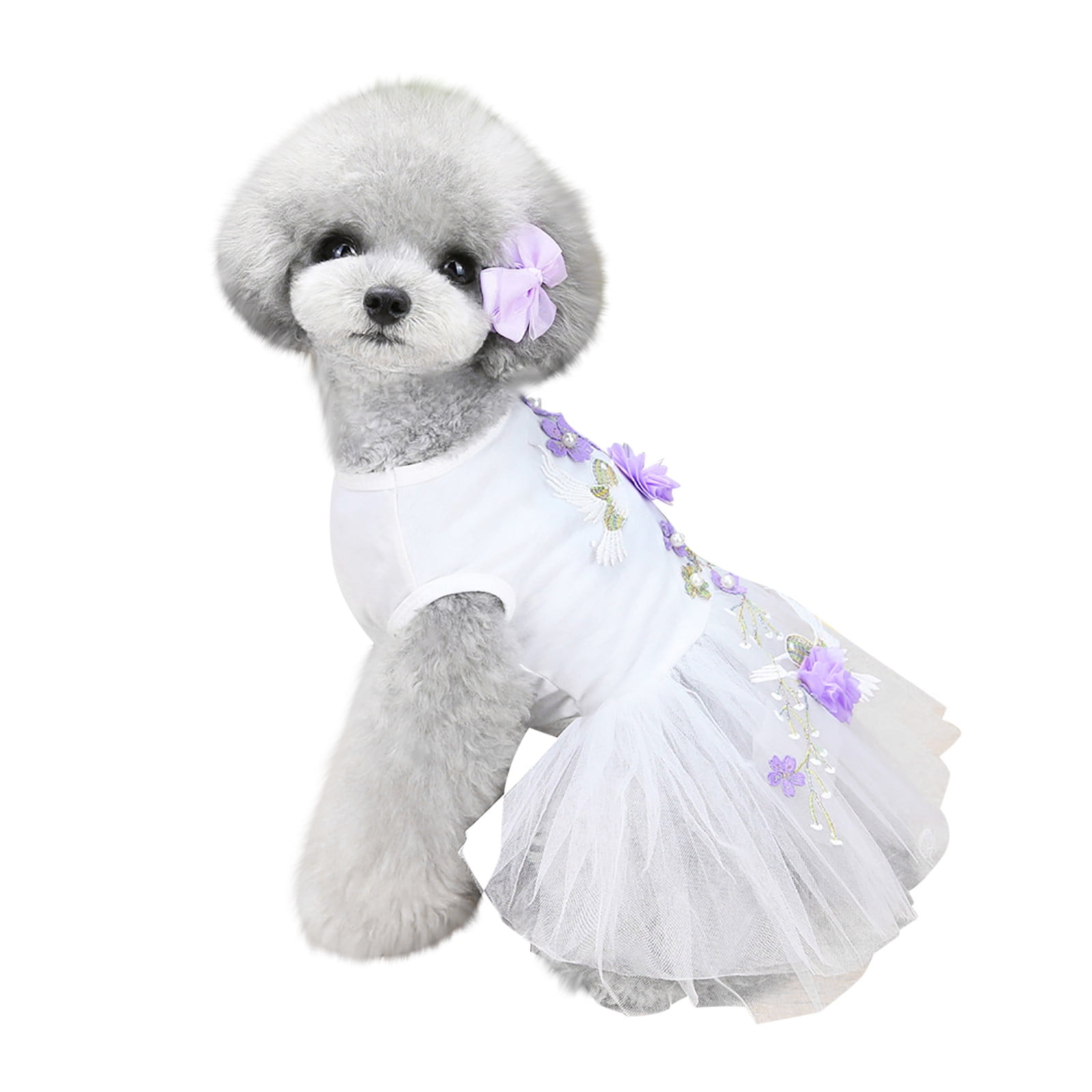 BRISEZZS Pet dress wedding dress dress multi leaf flower skirt dog ...