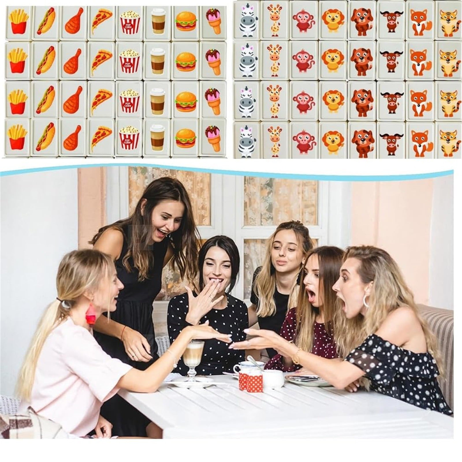 BRISEZZS Seaside Escape Game Blocks Mahjong Sets, 65 Tiles Pet and Food ...