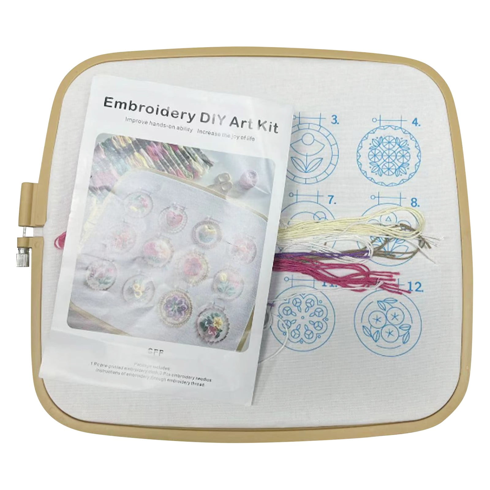 BRISEZZS Small Flower Frame Embroidery Kit,Learn 12 Different Stitches ...