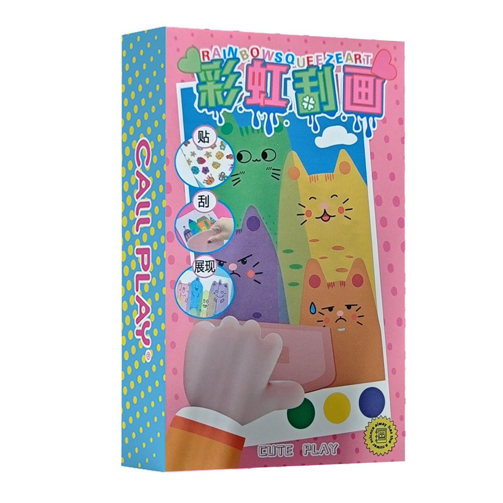 BRISEZZS Squeegee Art Kids Paint Kit DIY Painting Rainbow Dot Scratch ...