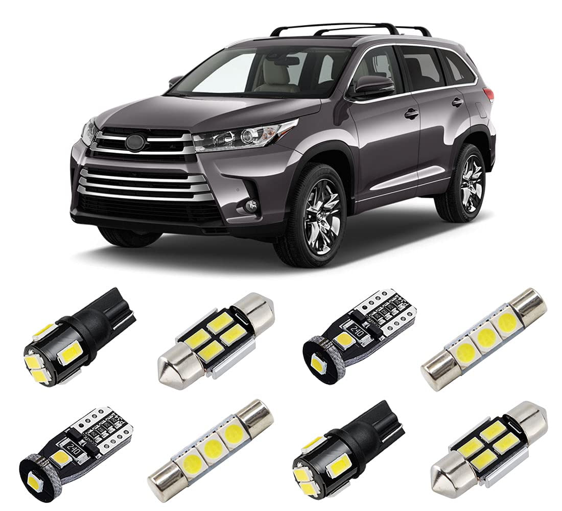 BRISHINE White Interior LED OIF8 Lights Kit for Toyota Highlander 2014 ...