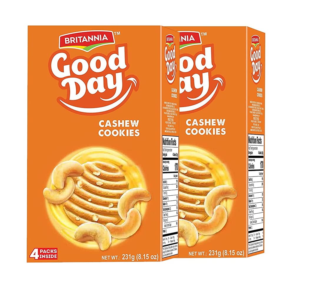 BRITANNIA Good Day Cashew Cookies Family Pack 8.15oz (231g) - Breakfast ...