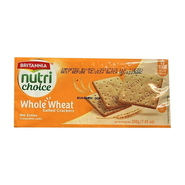 BRITANNIA Nutri Choice Whole Wheat Salted Crackers 7.05oz (200g ...