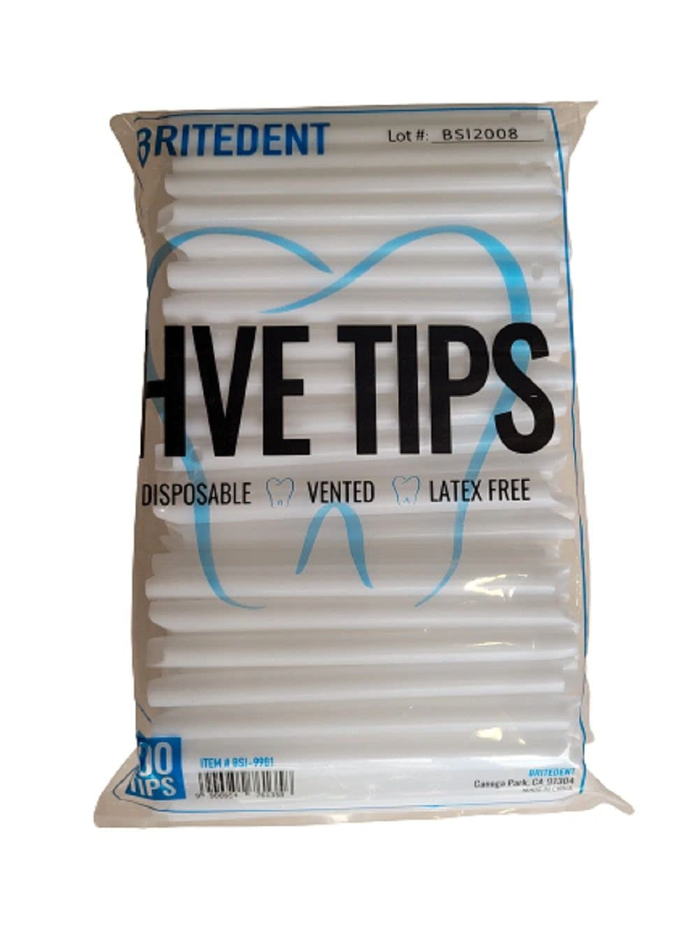 BRITEDENT 1000 Pcs. Vented Evacuation Suction Dental Tips, White ...