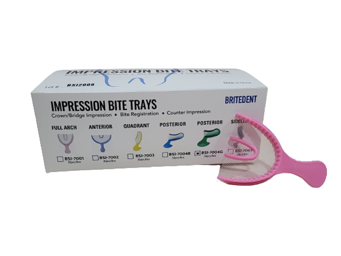 BRITEDENT 35 Pcs Bite Registration Trays (Full Arch Pink) Disposable. for Impressions. - Walmart.com