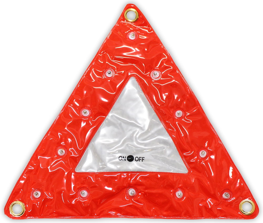BRITEGUARD 14" Traffic Warning Triangle with LED Lights | 12 LED ...