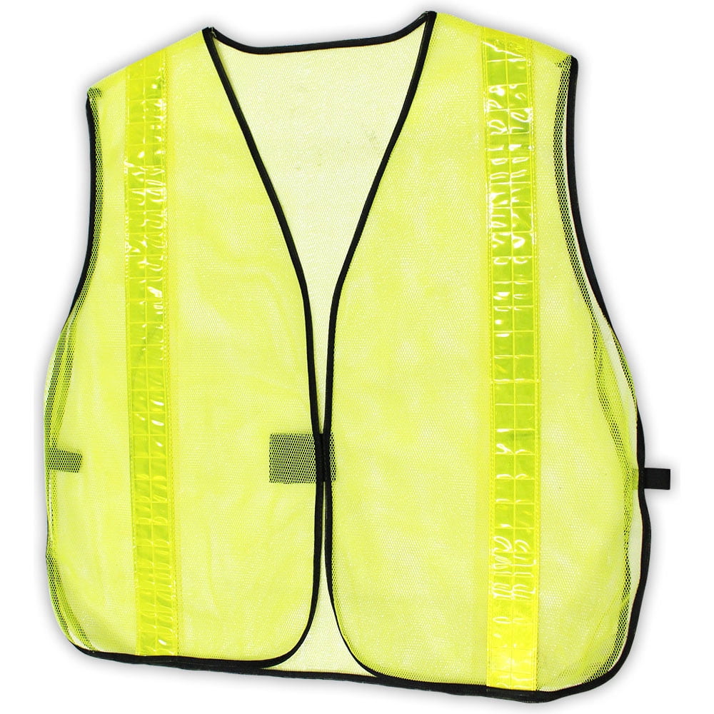 BRITEGUARD Lime Green Safety Vest | Silver Reflective Stripes | 27" x ...