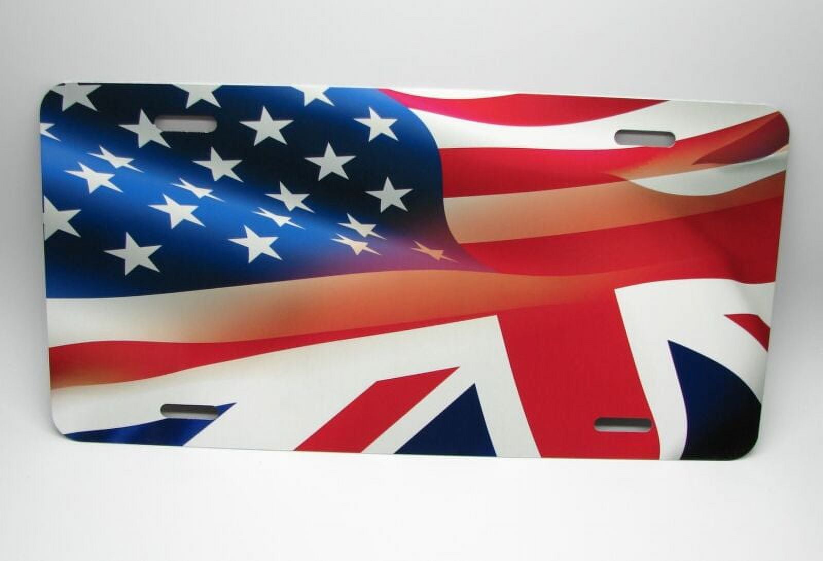 BRITISH AMERICAN WAVING FLAG UNION JACK ENGLISH METAL CAR NOVELTY ...