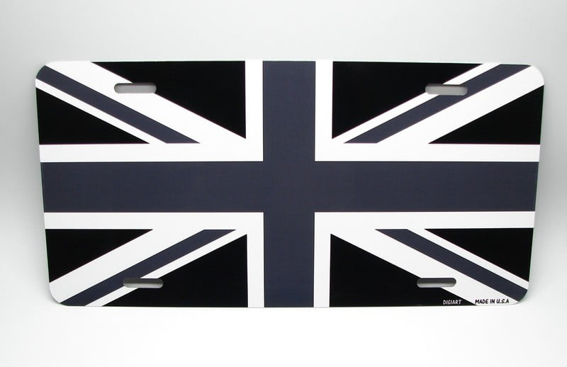 BRITISH FLAG METAL CAR LICENSE PLATE. UNION JACK BRITAIN FLAG CAR ...
