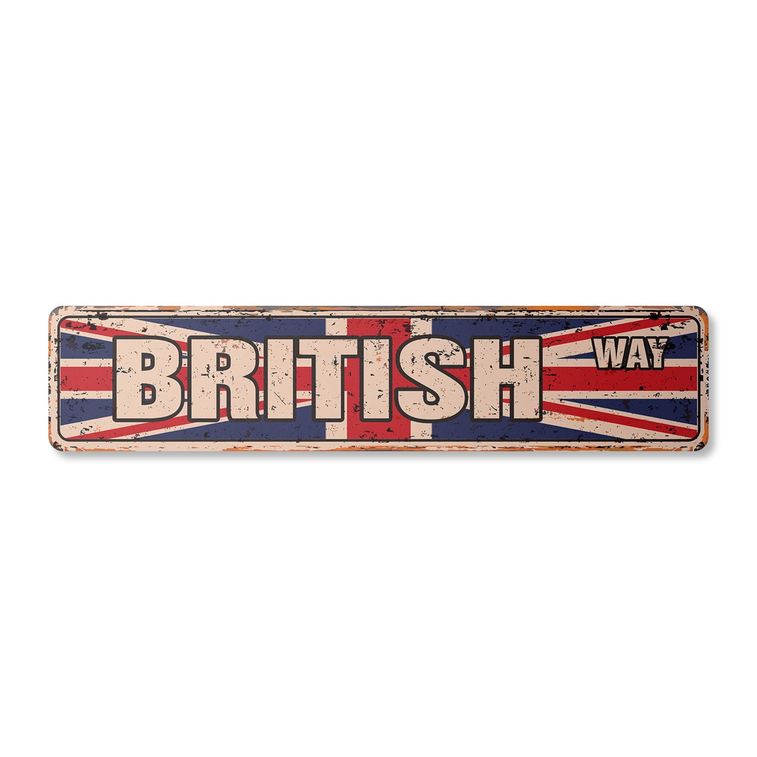 BRITISH FLAG Vintage Plastic Street Sign britian england national ...