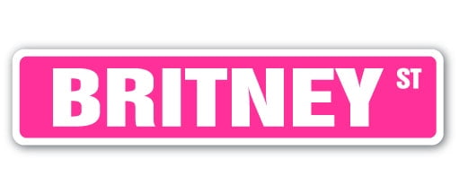 BRITNEY Street Sign Childrens Name Room Sign | Indoor/Outdoor | 36 ...