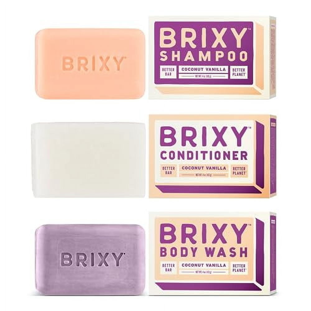 BRIXY Balancing Shampoo and Conditioner Bar Set with Moisturizing Body ...
