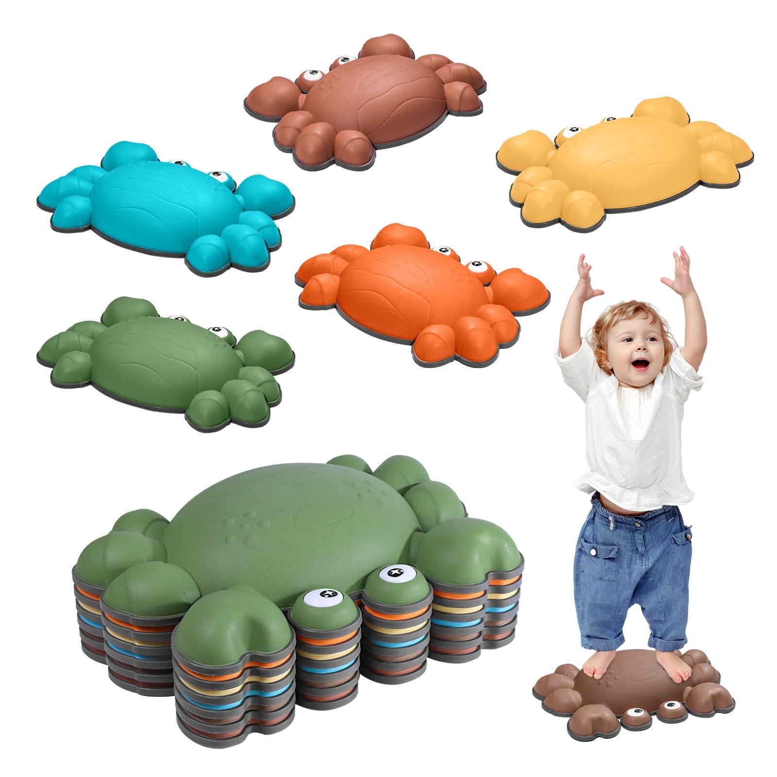 Brizi Living Crab Balance Stepping Stones for Kids, 6PCS Non-Slip ...