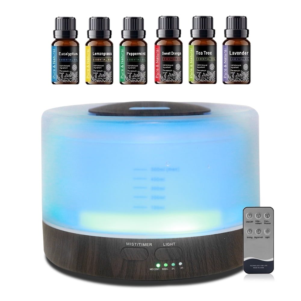 BRJSQ 16.91oz 5-in-1 Essential Oil Diffuser for Clean Air Humidity Control & Calming Aromas ...