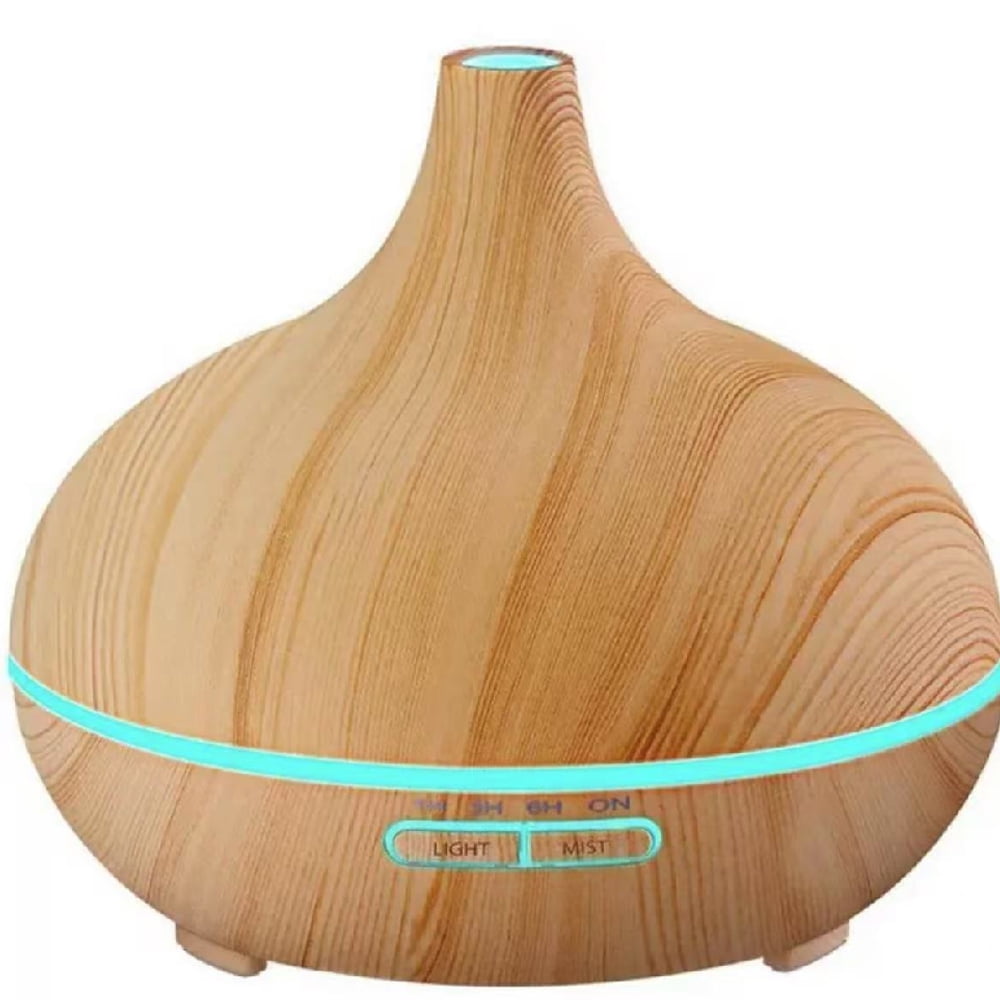 BRJSQ 500ml Humidifier Wood Grain Design with 7 Color LED for Better ...