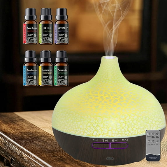 BRJSQ 500ml Humidifier with Fragrance Oil Diffuser Essential Oil Aromatherapy Cool Mist For ...