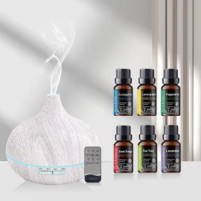 BRJSQJP Diffuser Flame Fire Aromatherapy Mist Diffusers Time Display ...