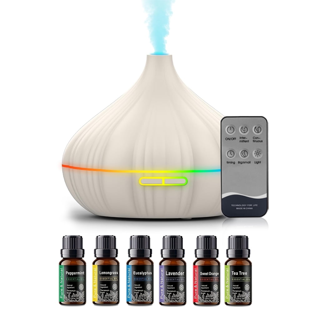 BRJSQ Essential Oil Diffuser 550ml Scent Diffuser with waterless auto Off and Timer Functions ...