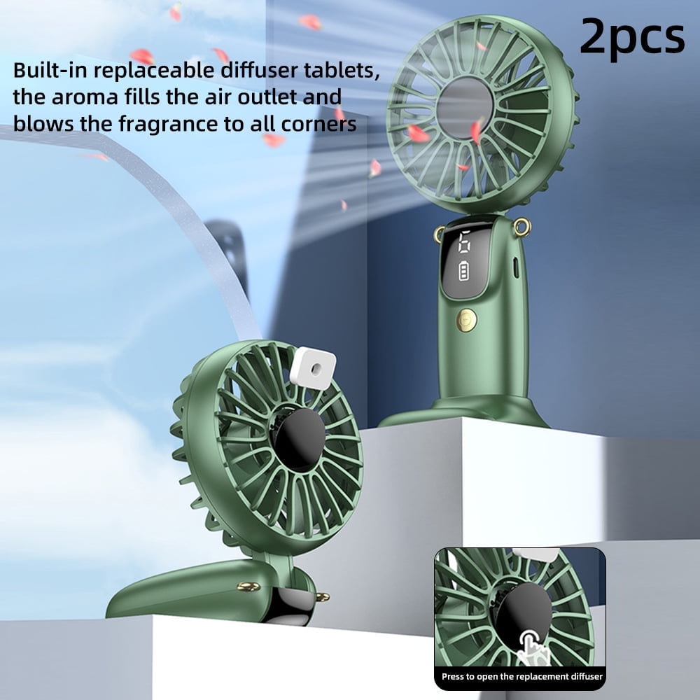 BRJSQ USB Handheld Mini Fan Foldable Portable Neck Hanging Fans 6 Speed ...