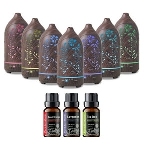 BRJSQJP Diffuser Flame Fire Aromatherapy Mist Diffusers Time Display ...
