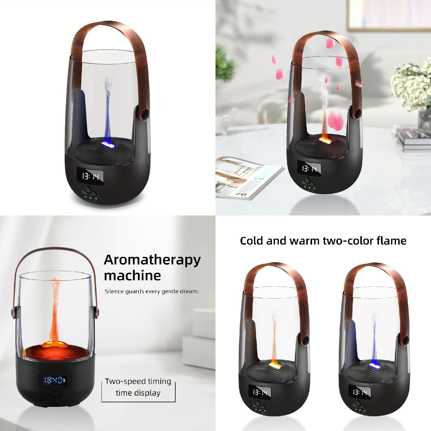 BRJSQJP Enchanting Vintage Atmosphere 200ML Flame-Design Diffuser with ...