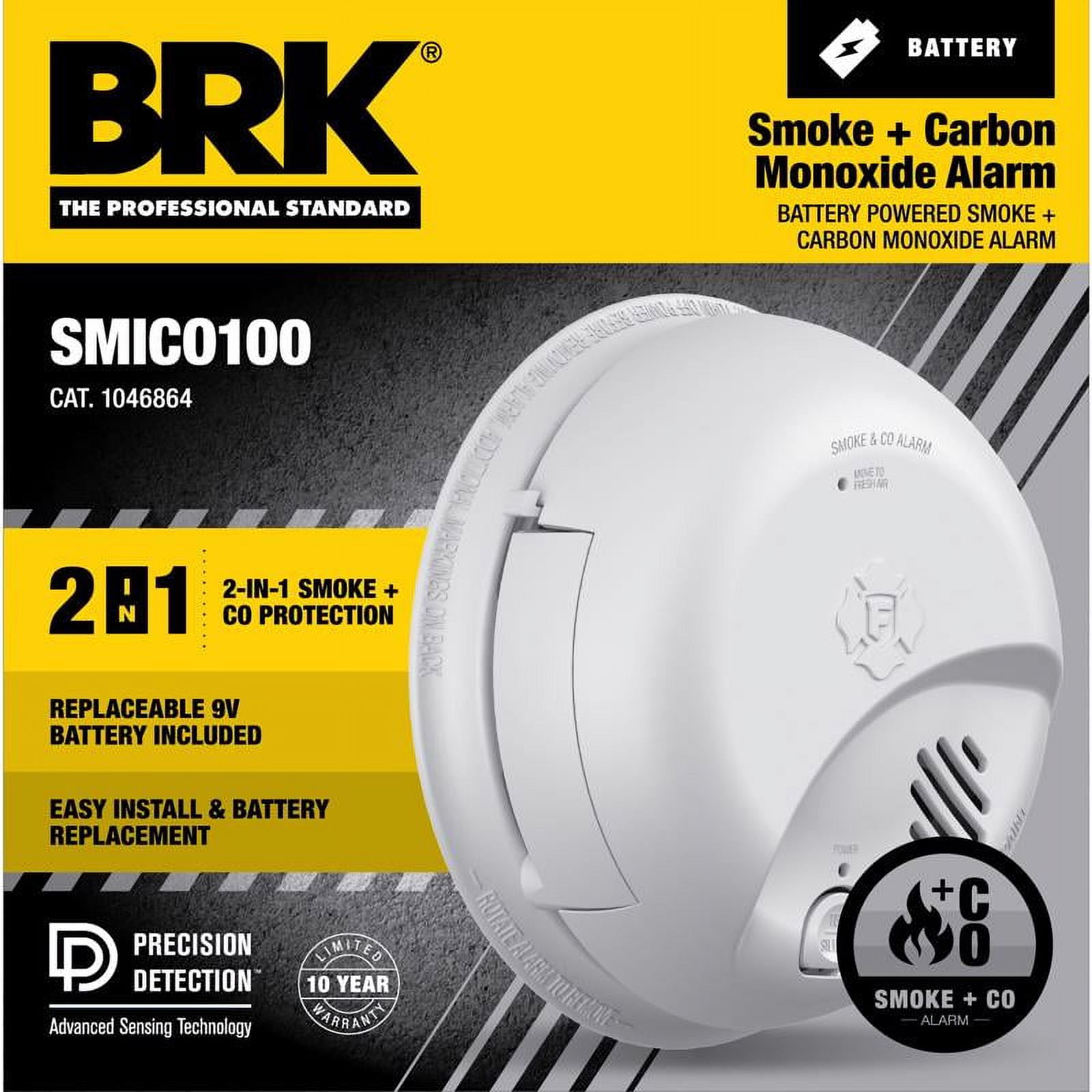 BRK Battery-Powered Ionization Smoke and Carbon Monoxide Detector - Walmart.com