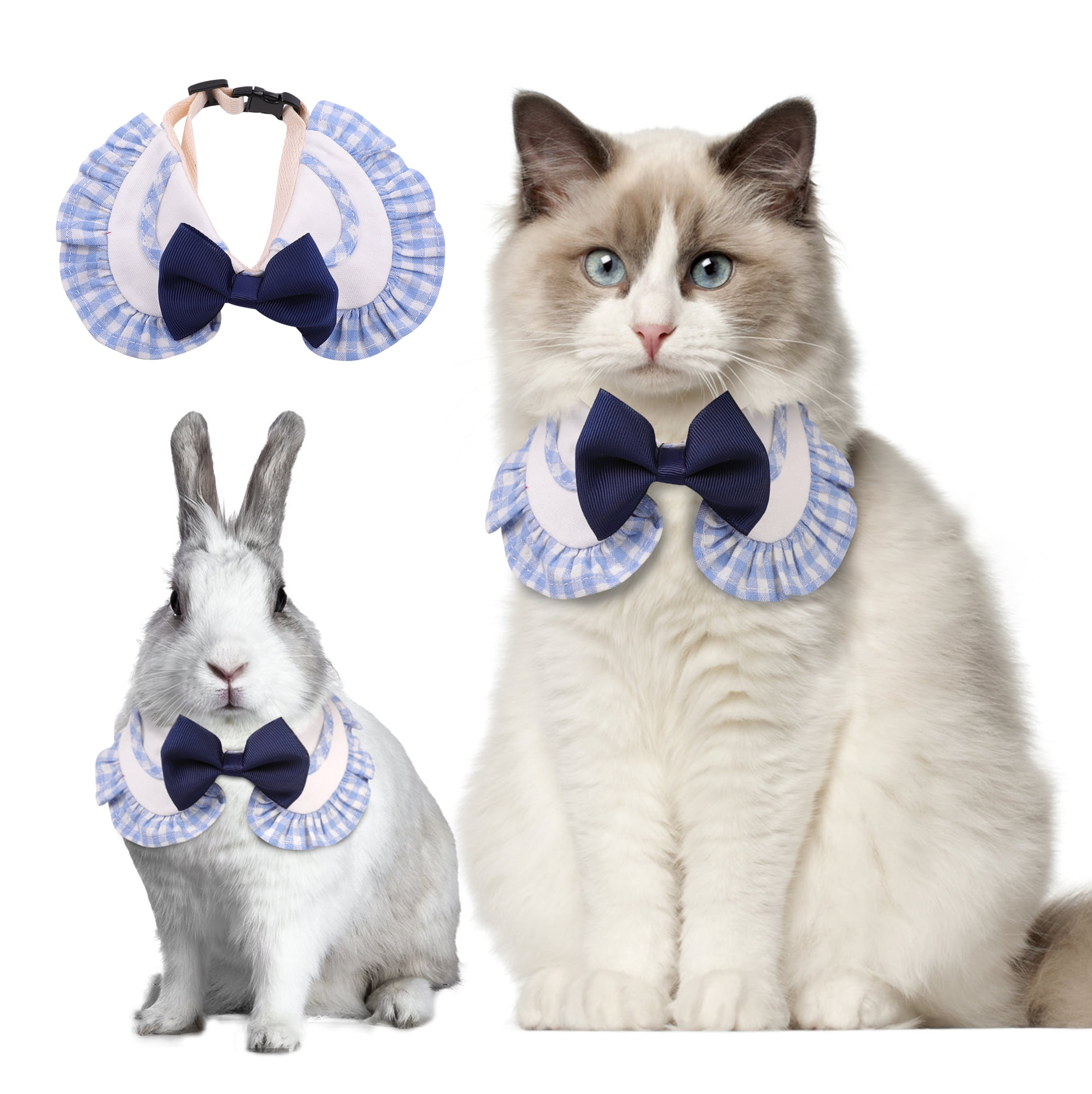 BRKURLEG Plaid Cat Collar, Cute Small Animal Bow Tie Costume for Bunny ...