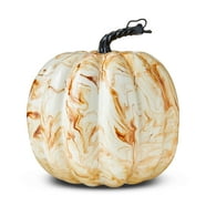 Way To Celebrate Harvest Orange Flocked Pumpkins Set of 2 Elegant Fall ...