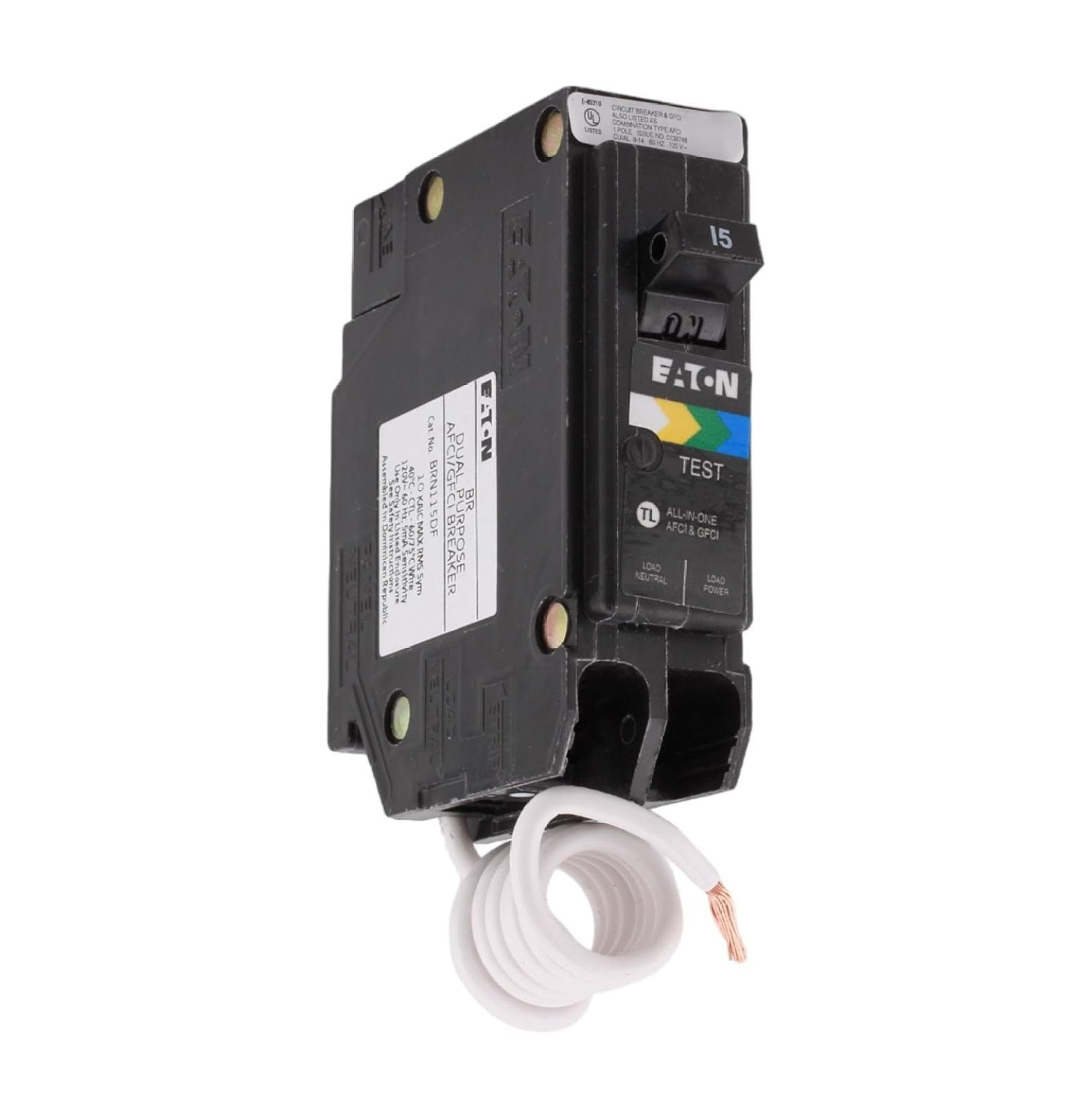 BRN115A1CS 15 Amp Single Pole All in One AFCI/GFCI Circuit Breaker ...
