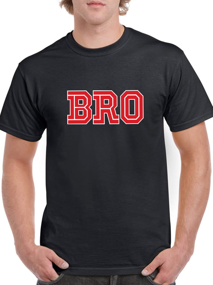 BRO Red & White Frat Graphic Men Black T-Shirt, Male Large - Walmart.com