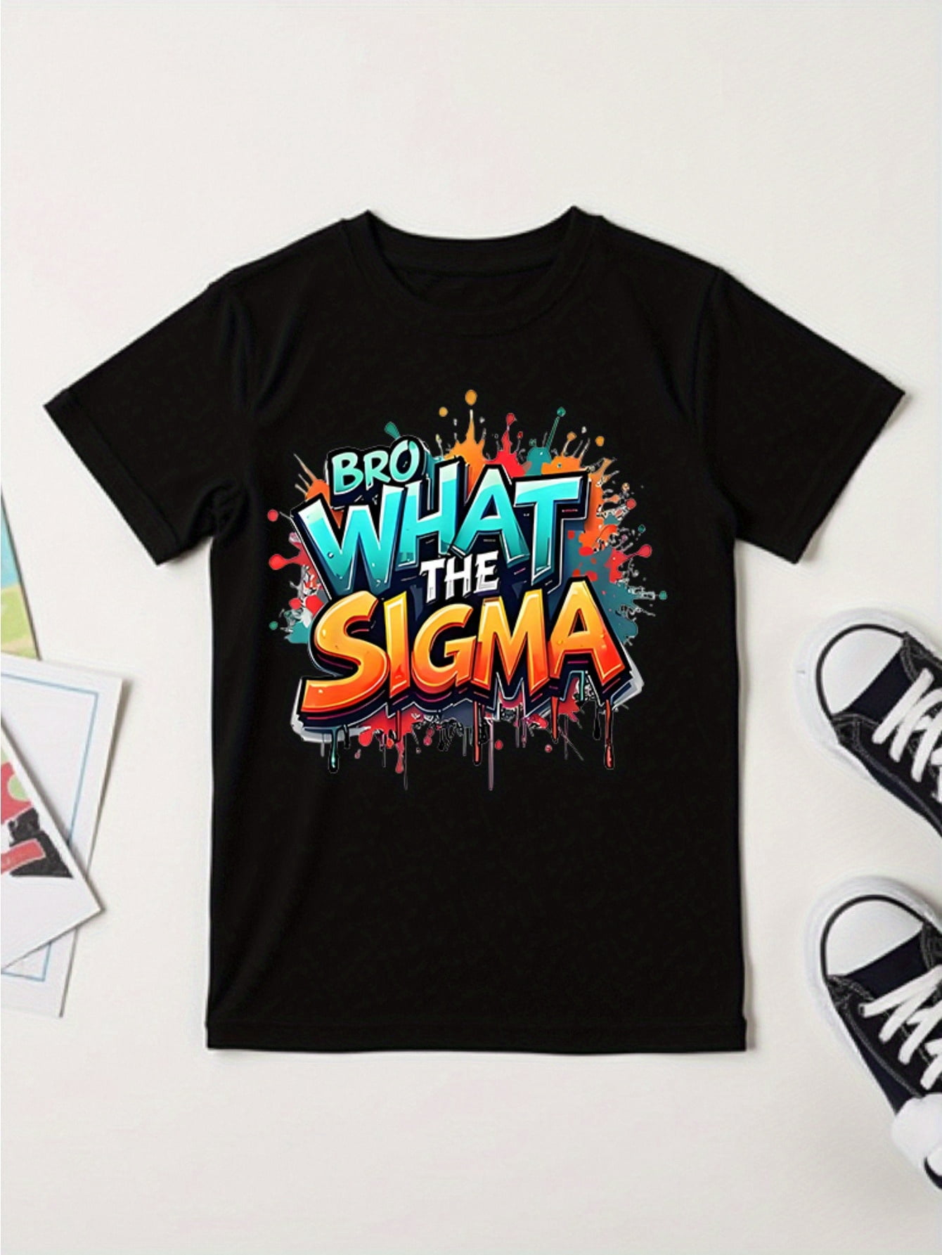 BRO WHAT" Graphic T-Shirt - Casual Short Sleeve Round Neck Summer Top ...