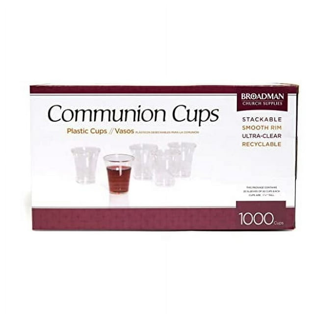 BROADMAN CHURCH SUPPLIES Plastic, Disposable, Recyclable Communion Cups ...