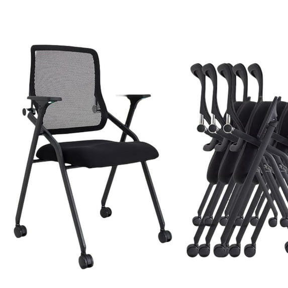 BROBRIYO 8 Pack Stackable Folding Chairs with Cushion Padded Mesh ...