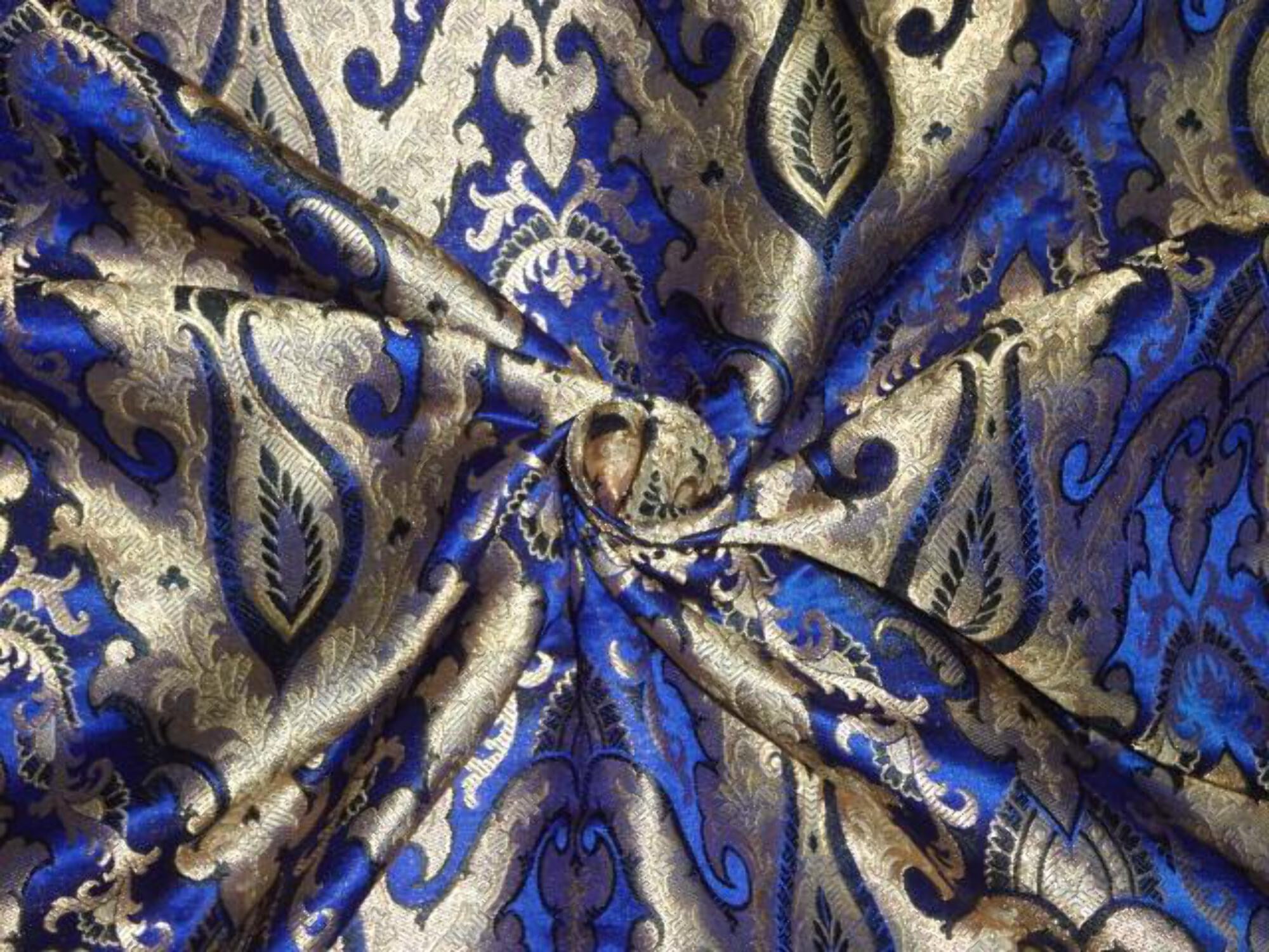 BROCADE FABRIC ROYAL BLUE X METALLIC GOLD - Walmart.com