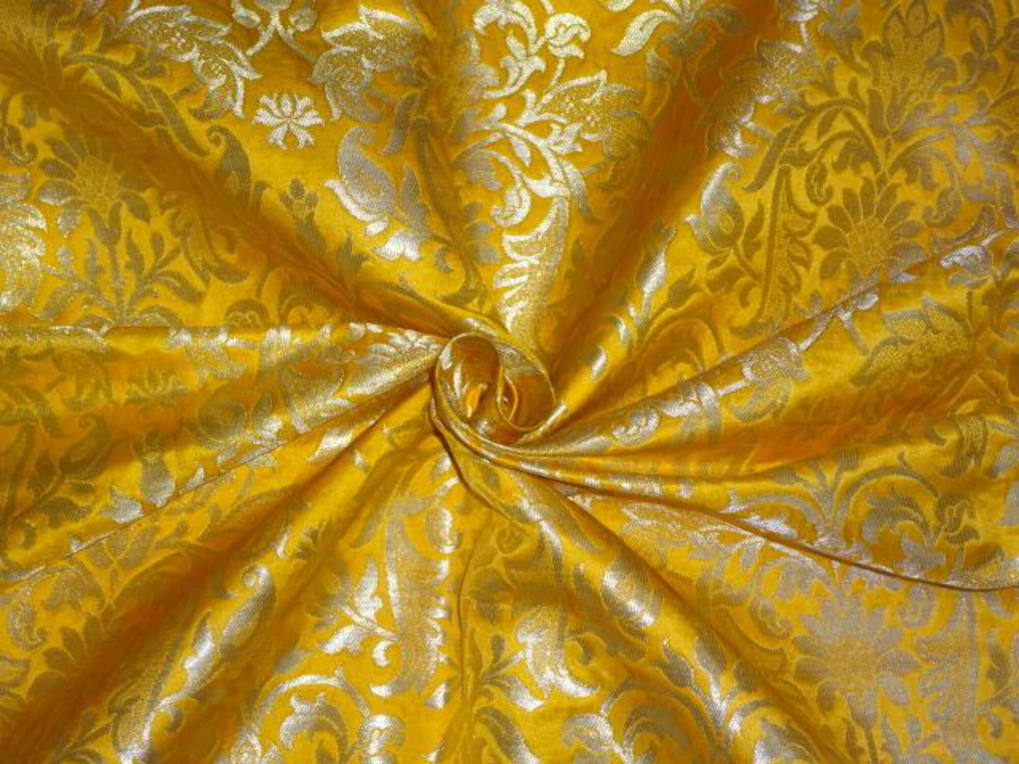 BROCADE FABRIC YELLOW X METALLIC GOLD COLOR - Walmart.com