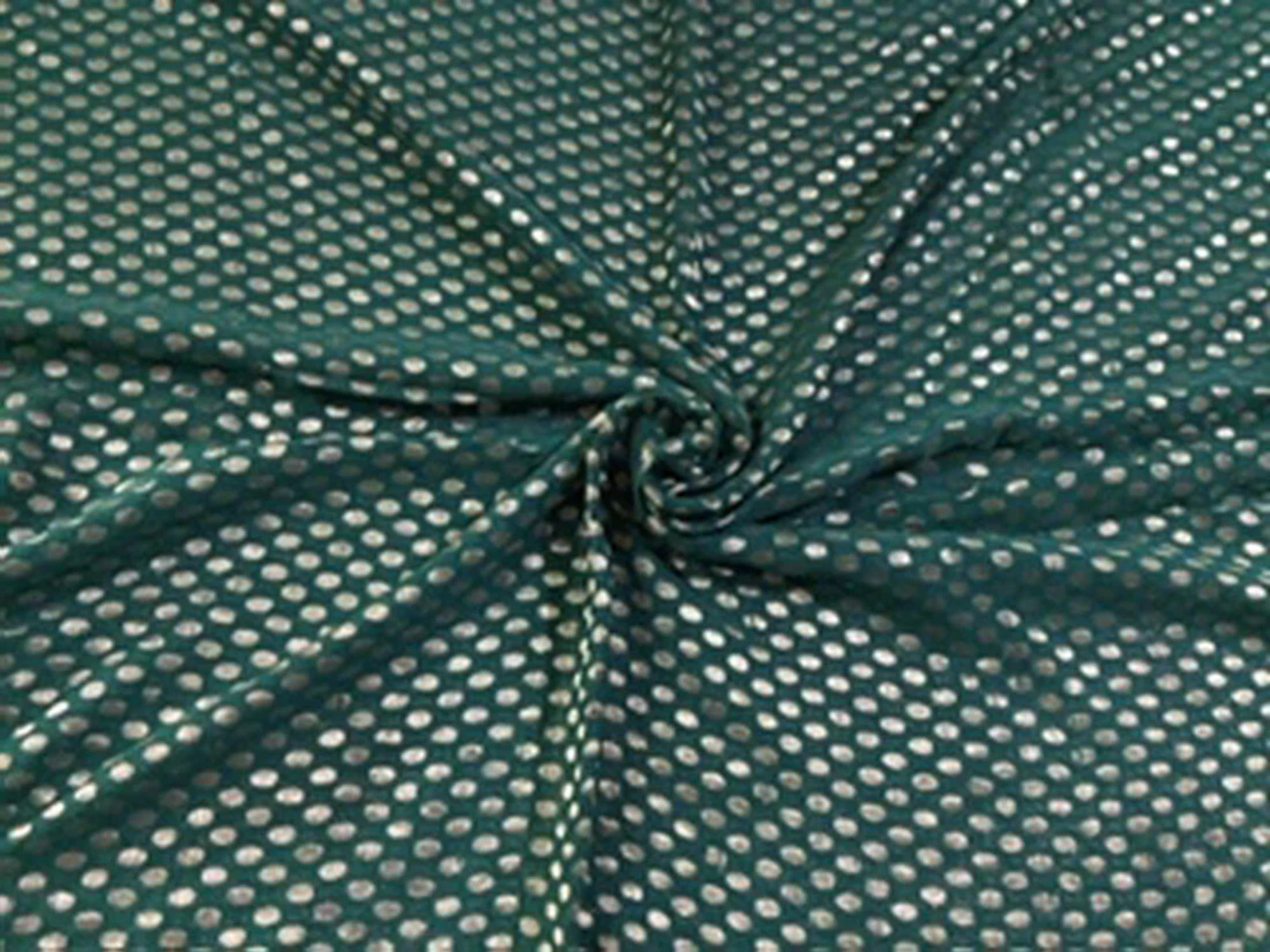 BROCADE SHEER FABRIC DARK GREEN X GOLD 44" wide BROS35[1] {single ...