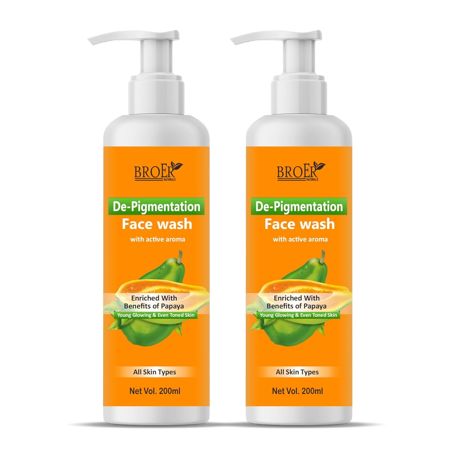 BROER De Pigmentation Face wash 200ml Infused with Papaya Extract ...