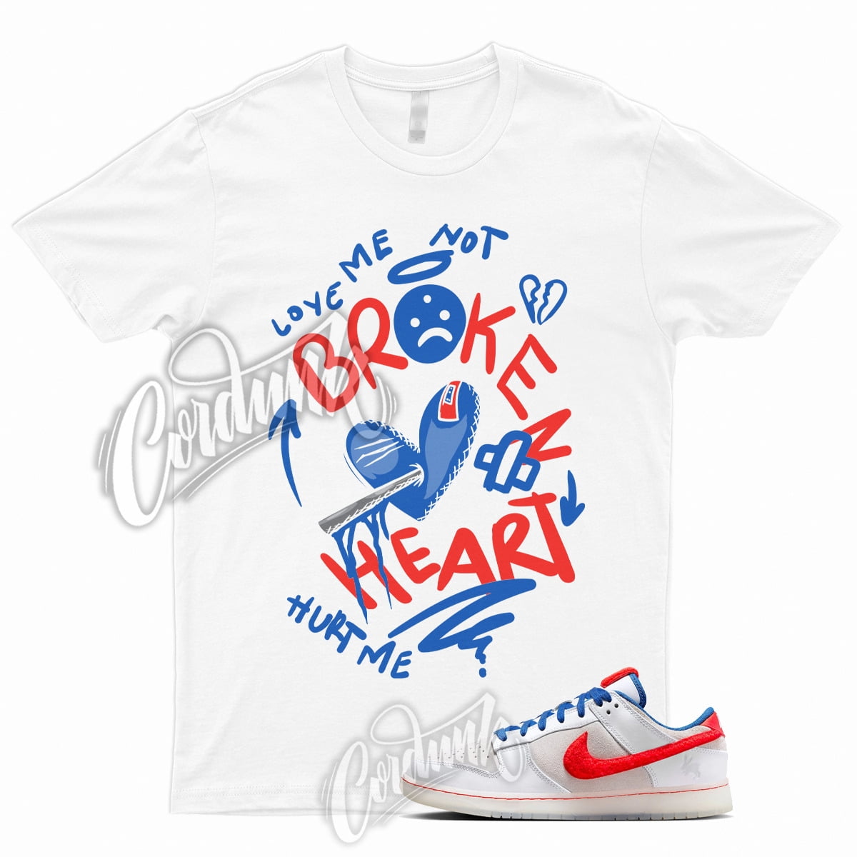 BROKEN Shirt to Match Dunk Low Year of the Rabbit White Crimson Varsity ...