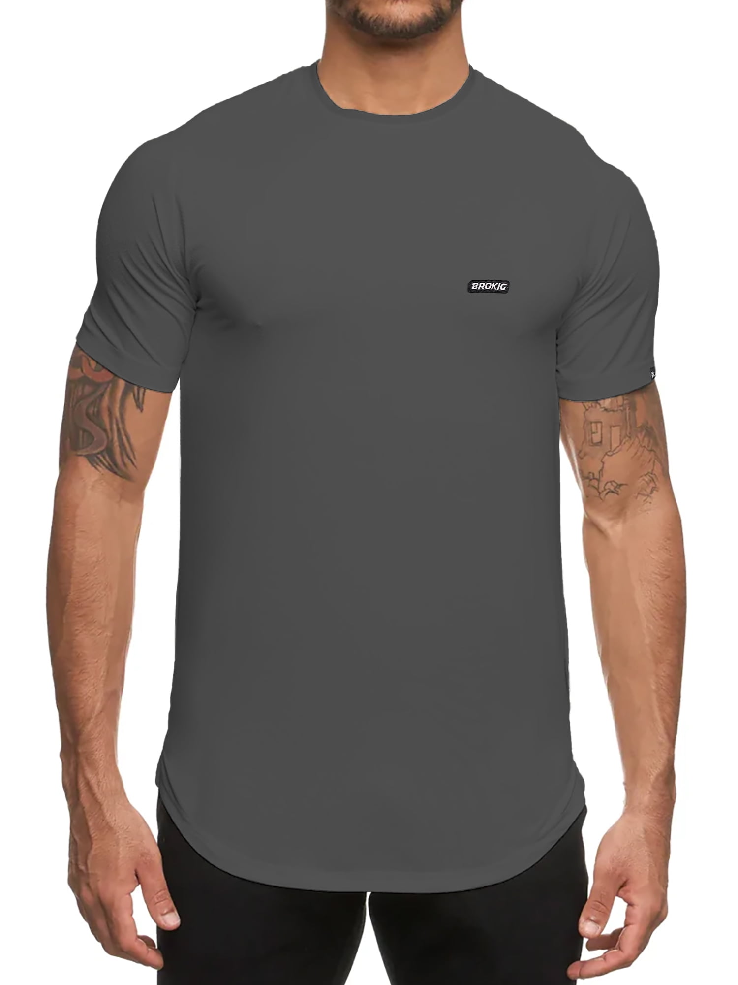 BROKIG Mens BOLD Gym Workout Shirt, Casual-Fit Lightweight Muscle T ...