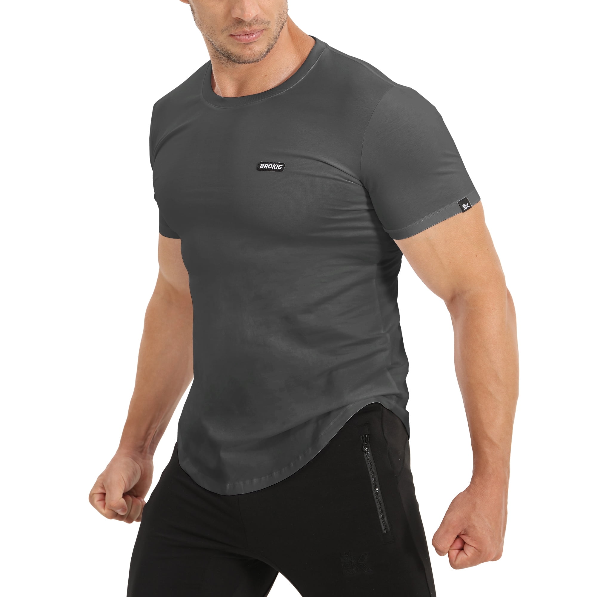 BROKIG Mens BOLD Gym Workout Shirt, Casual-Fit Lightweight Muscle T ...