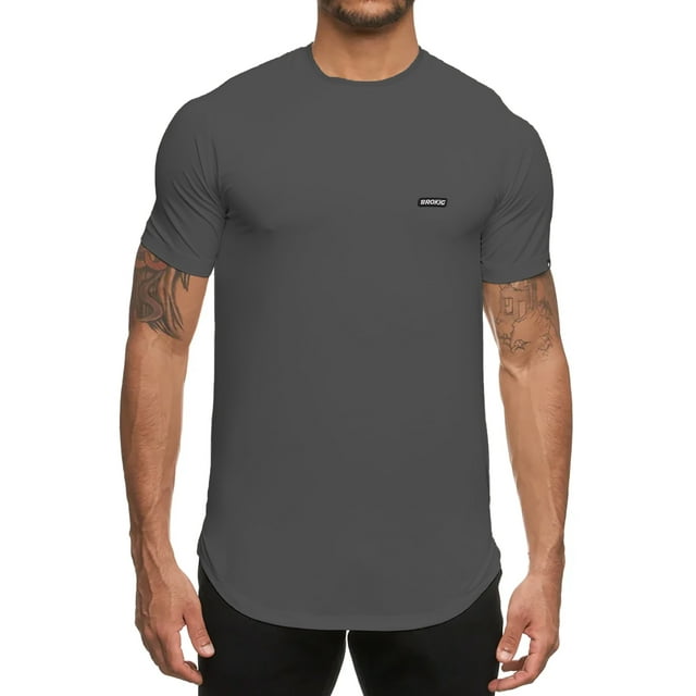 Brokig Mens Bold Gym Workout Shirt Casual Fit Lightweight Muscle T