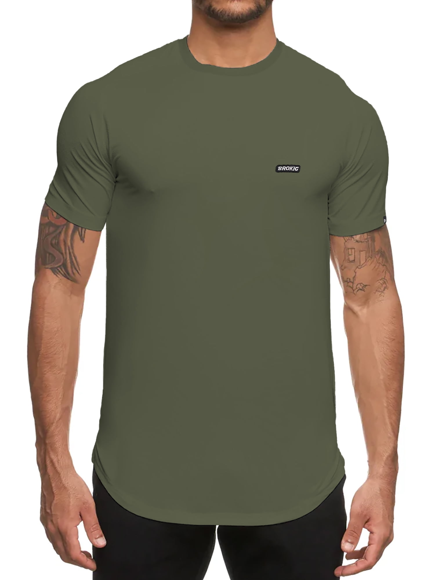 BROKIG Mens BOLD Gym Workout Shirt, Casual-Fit Lightweight Muscle T ...