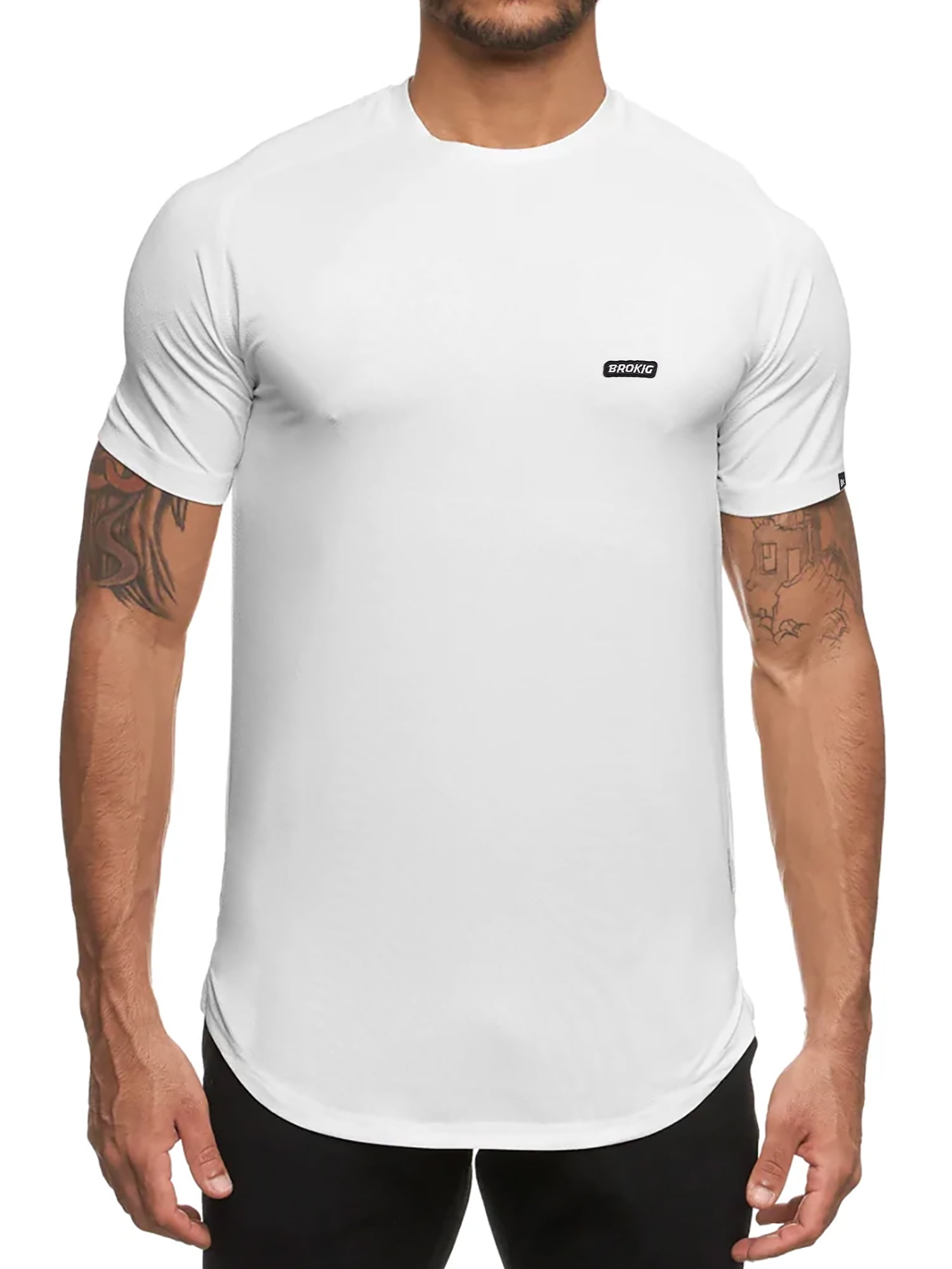 BROKIG Mens BOLD Gym Workout Shirt, Casual-Fit Lightweight Muscle T ...